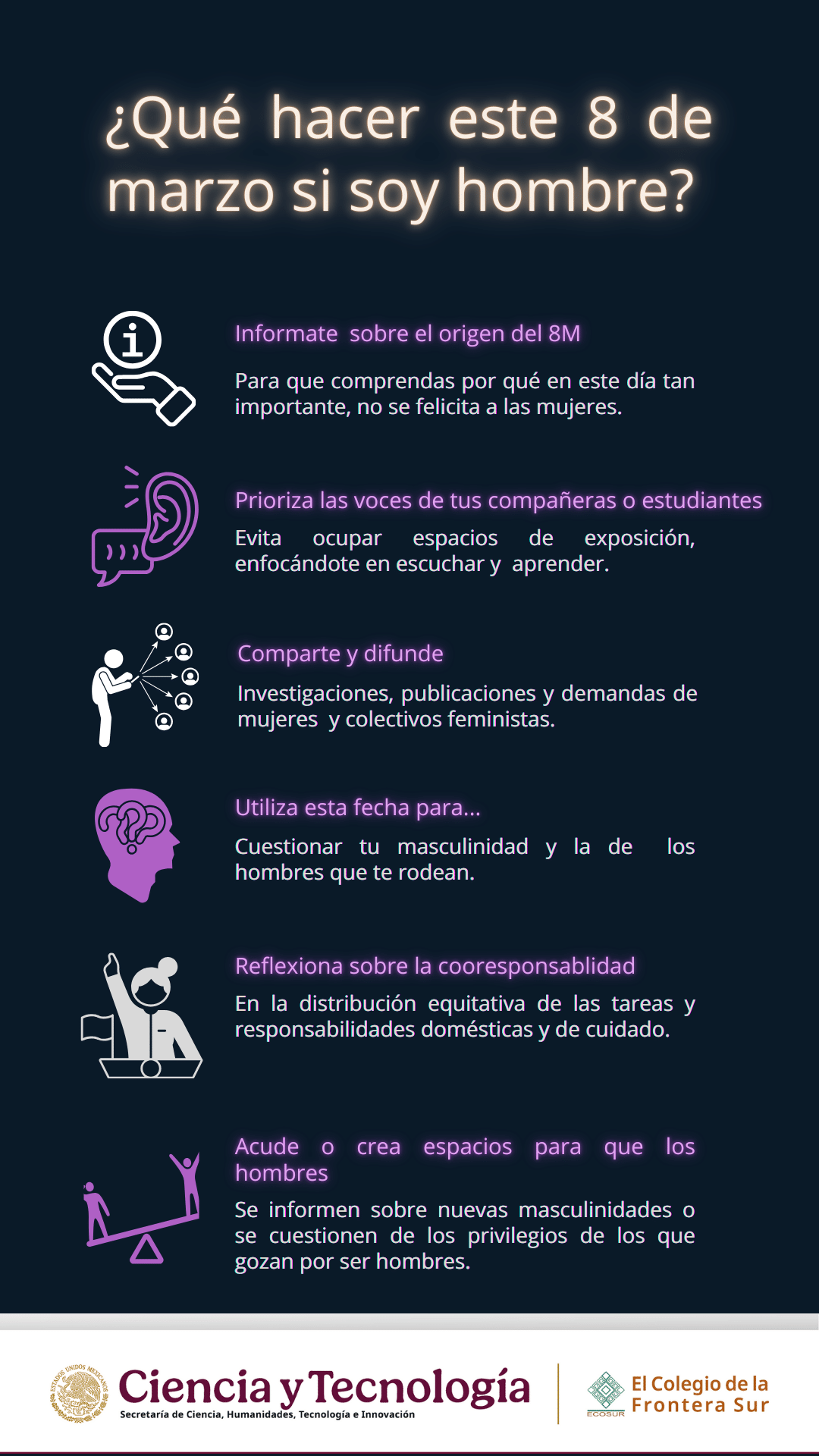 ¿Qué hacer este 8 de marzo si soy hombre? - Portal de El Colegio de la ...